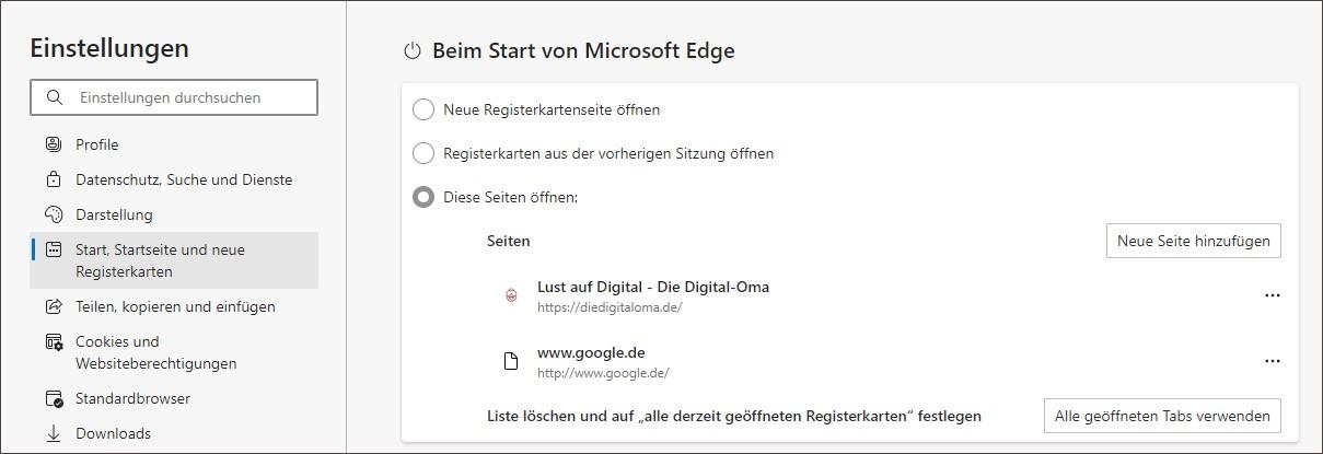 Startseite im Browser einrichten – Die Digitaloma – Wiebke Rettig